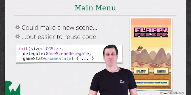 Video Tutorial How To Make A Game Like Flappy Bird In Swift Part 10 Main Menu Kodeco 7891