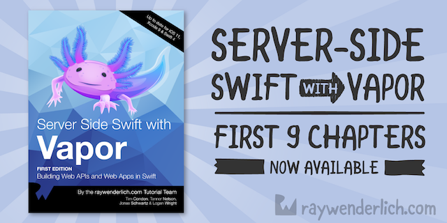 Server Side Swift with Vapor – First 9 Chapters Now Available! | Kodeco